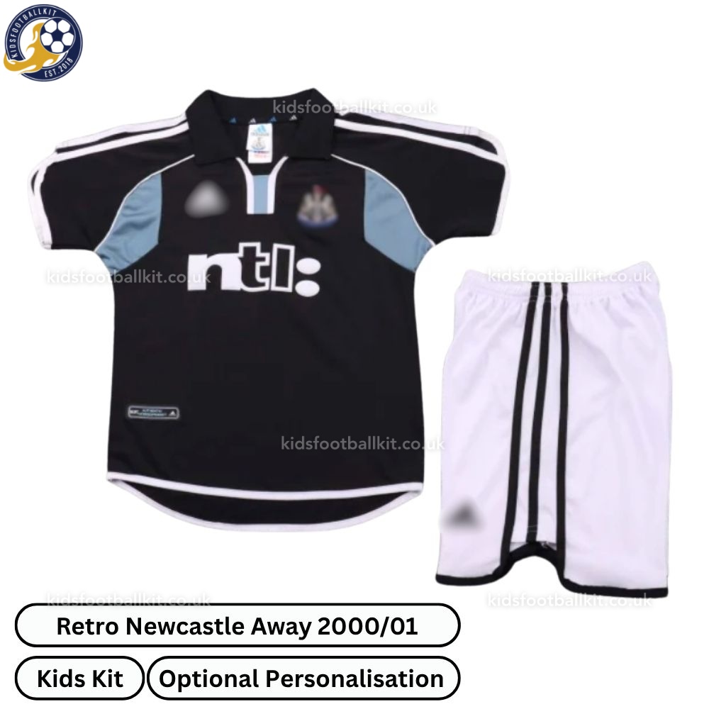 Retro Newcastle Away Kids Football Kit 2000/01 (No Socks ...