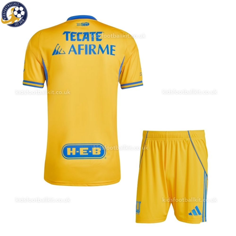 Tigers UANL Home Kids Football Kit 2025/26 (No Socks) - Fan version ...