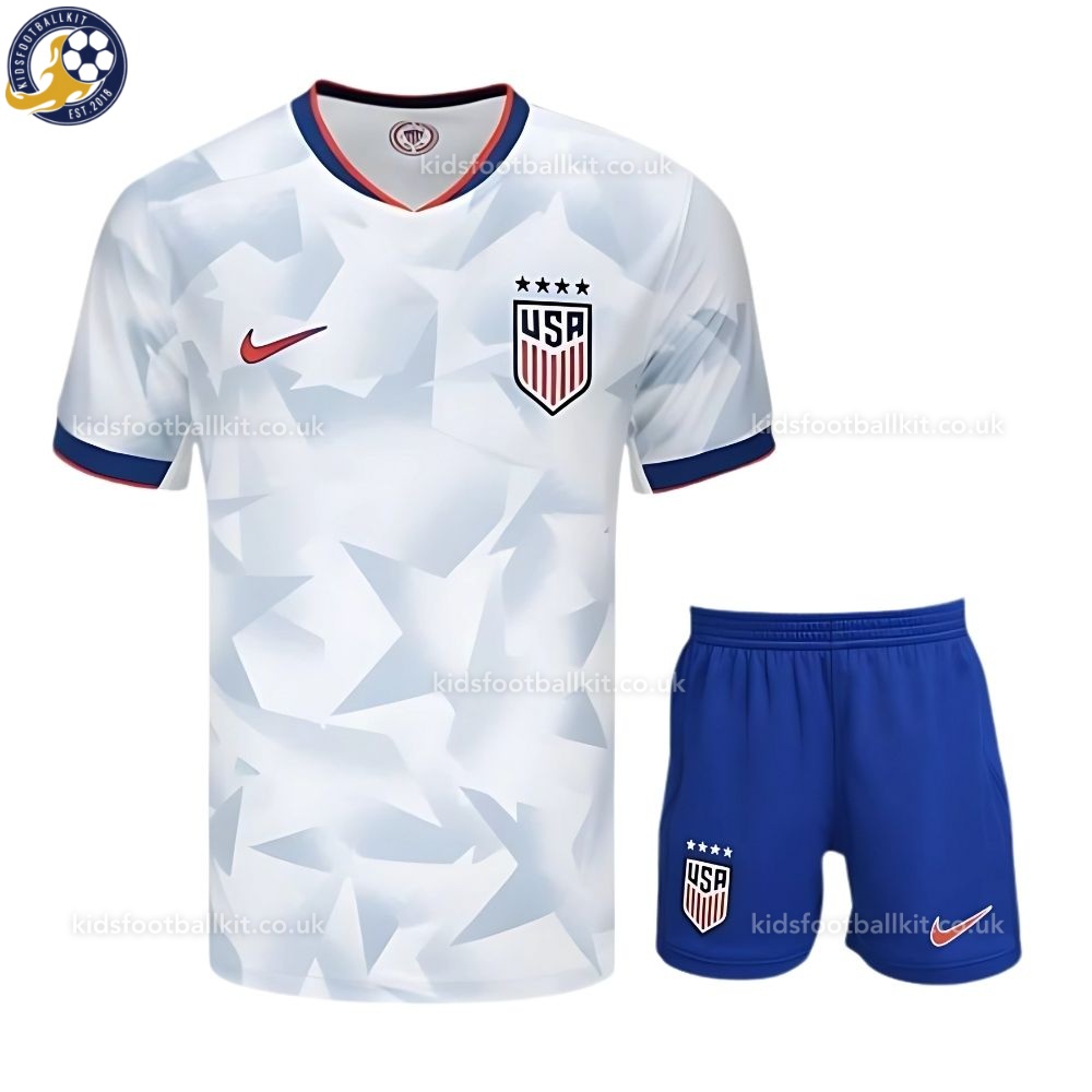 USA Home Kids Football Kit 2025 (No Socks) - kidsfootballkit.co.uk