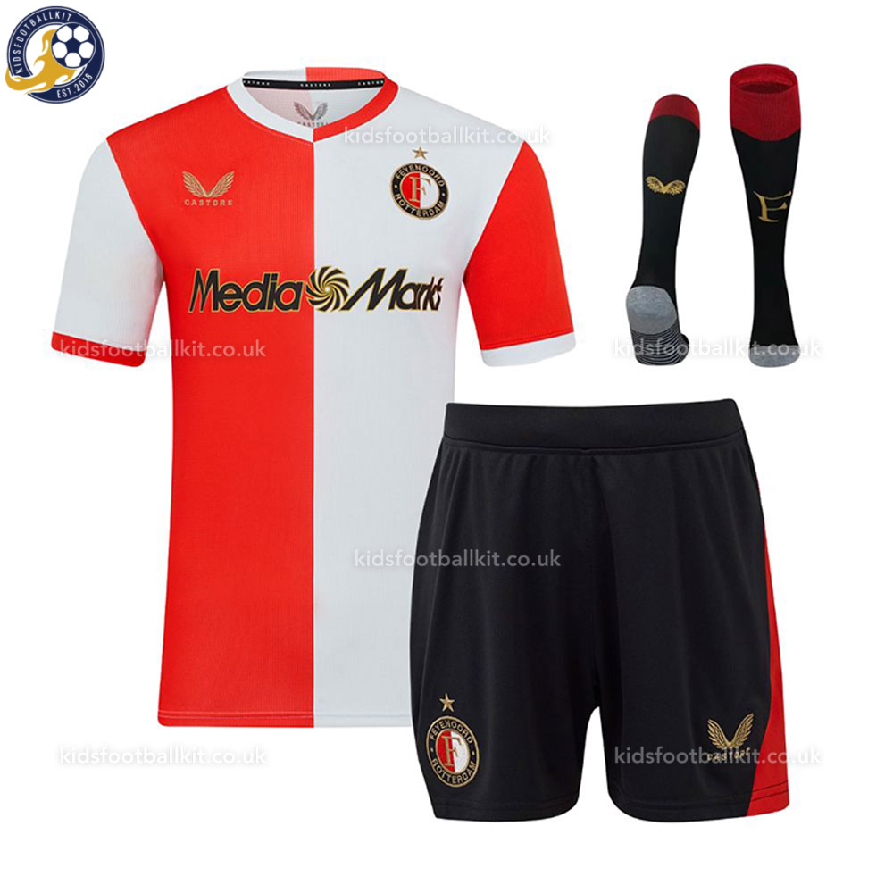 Feyenoord Home Kids Football Kit 2025/26 - kidsfootballkit.co.uk