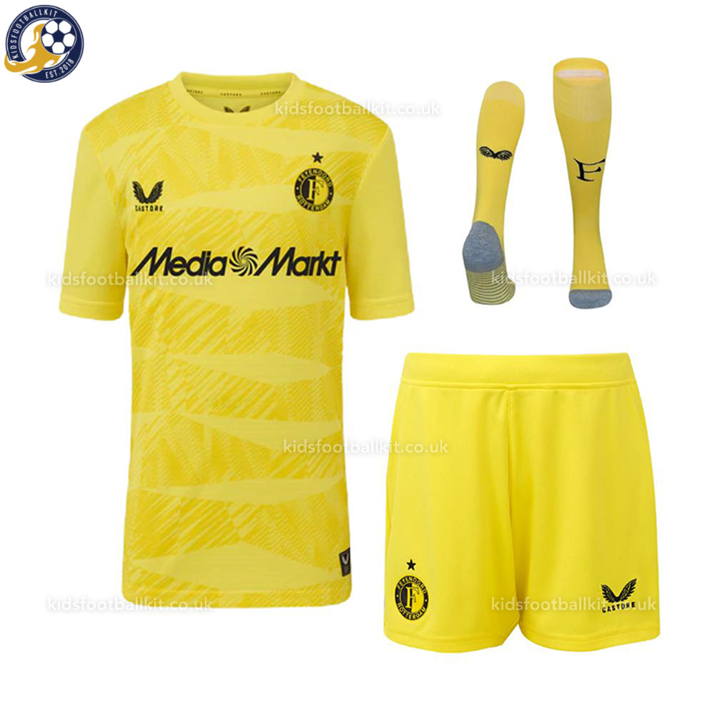 Feyenoord Yellow Goalkeeper Kids Football Kit 2025/26 - kidsfootballkit ...