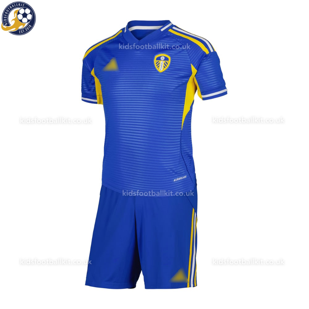 Leeds Utd Away Kids Football Kit 2025/26 - kidsfootballkit.co.uk
