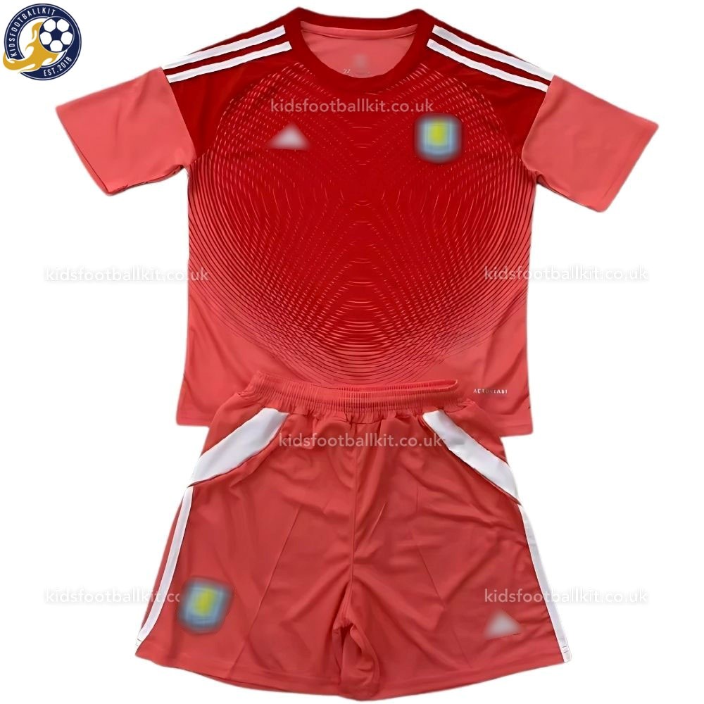 Aston Villa Red Goalkeeper Kids Football Kit 2025/26 - kidsfootballkit ...