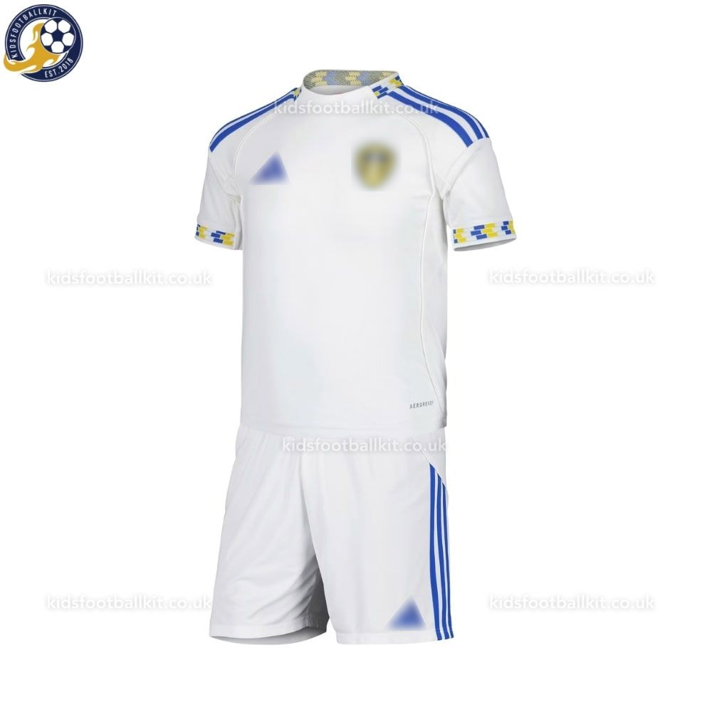Leeds Utd Home Kids Football Kit 2025/26 - kidsfootballkit.co.uk