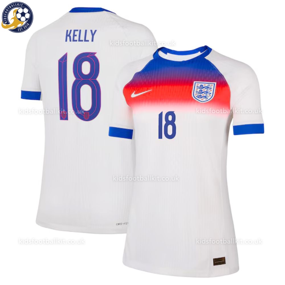 England 25/26 KELLY 18 Home Women Football Shirt - kidsfootballkit.co.uk