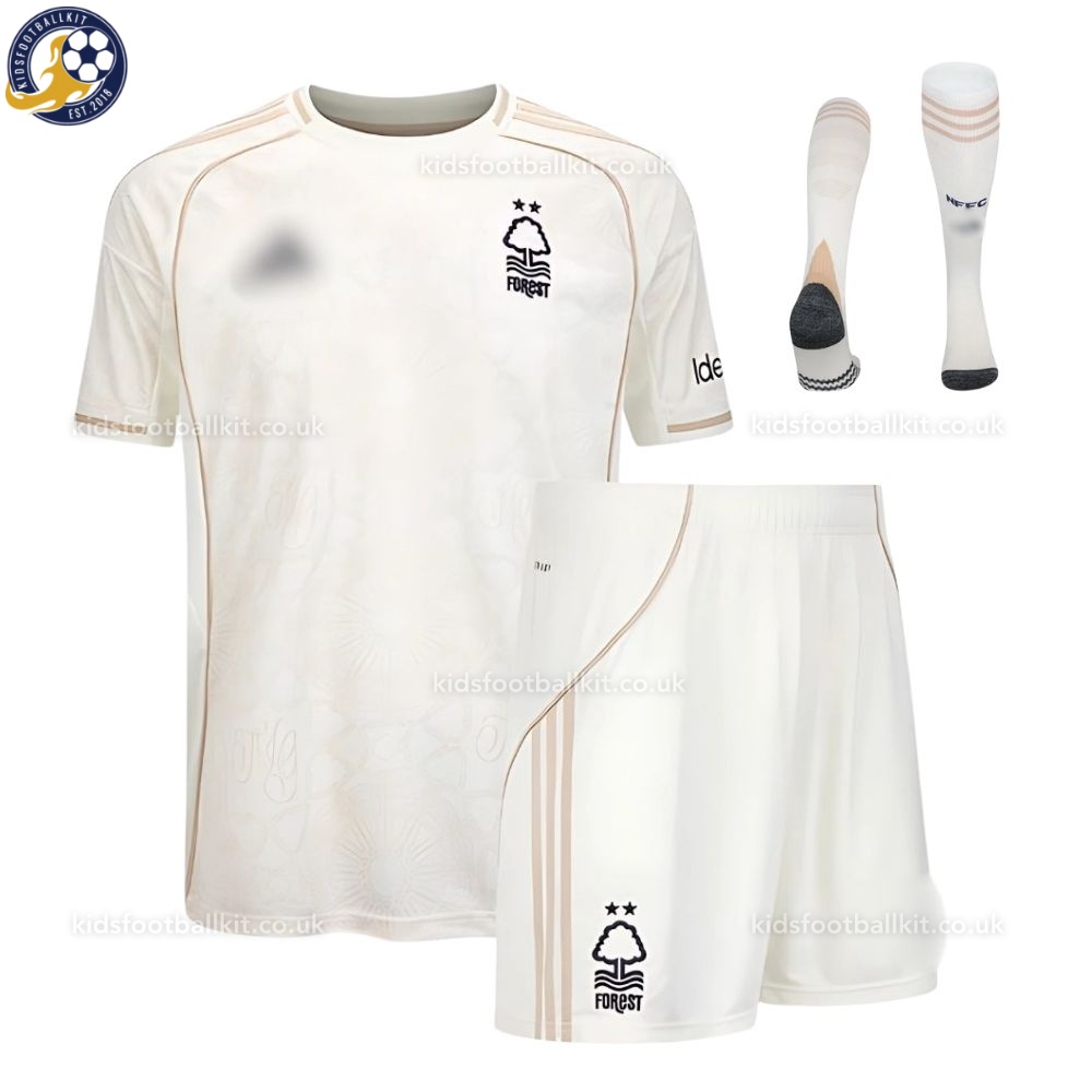 Nottingham Forest Away Kids Football Kit 2025/26 - kidsfootballkit.co.uk