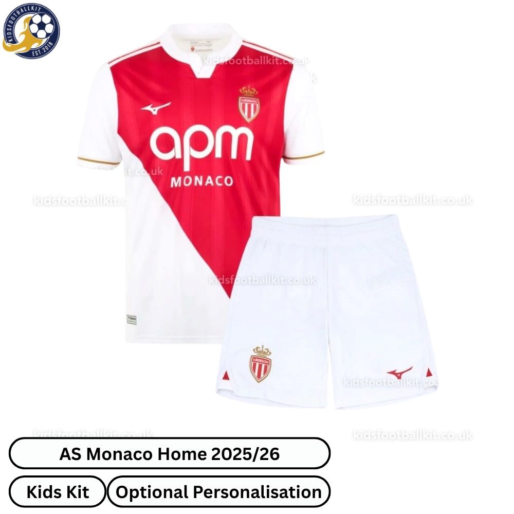 As Monaco Home Men and Kids Kit 25/26 | Football Gift