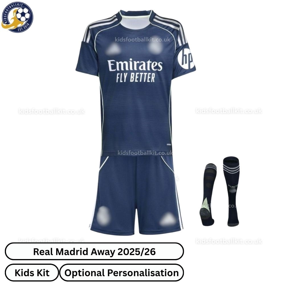 Real Madrid Away Kids Kit 25/26 (With Socks) | Perfect Football Gift ...
