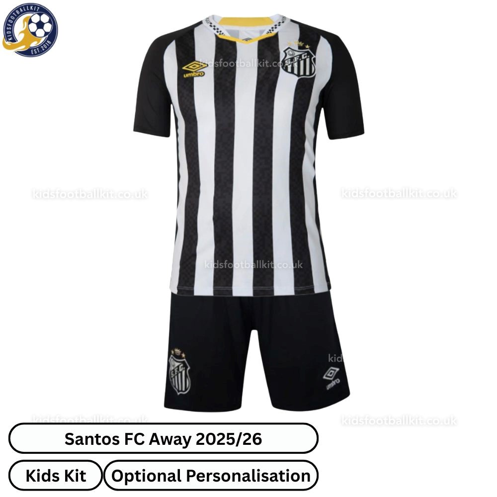 Santos Fc Away Kids Kit 25/26 | Perfect Football Gift for Kids