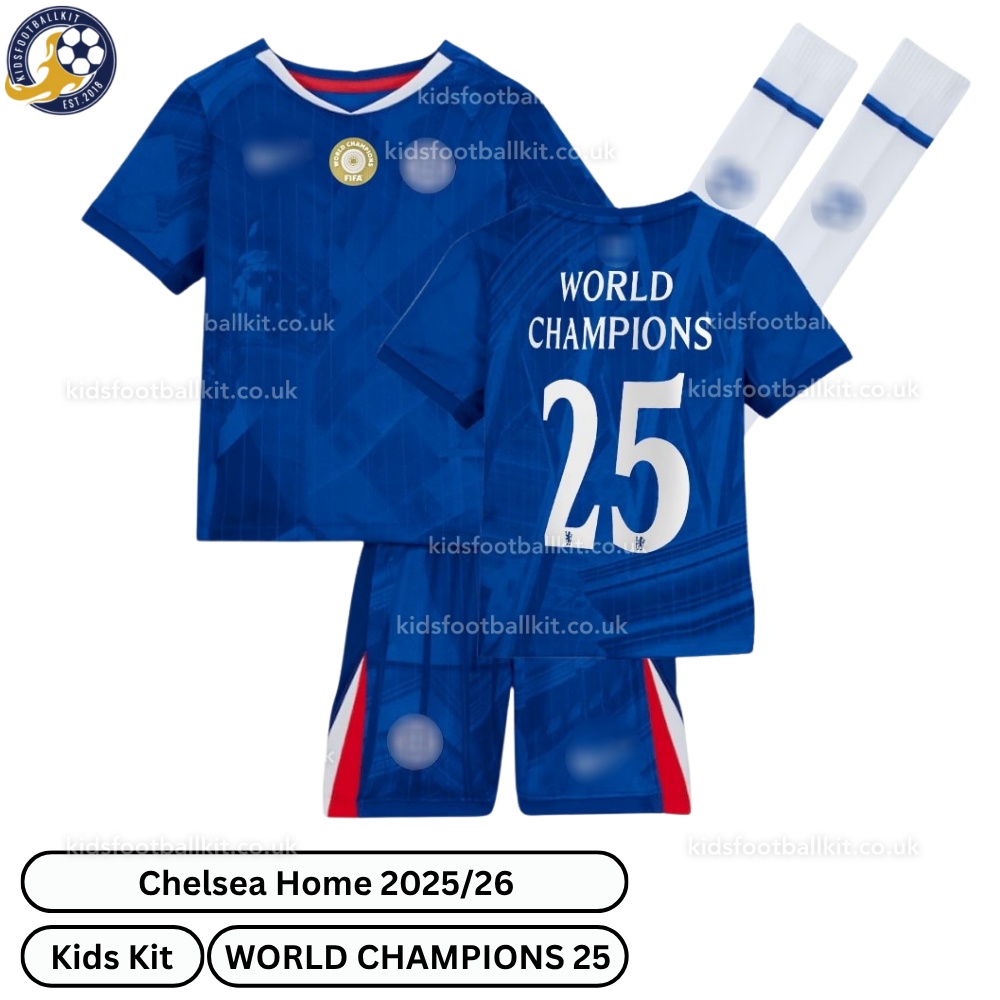 Chelsea - World Champions 25 Home Kids Kit 25/26 | Perfect Gift