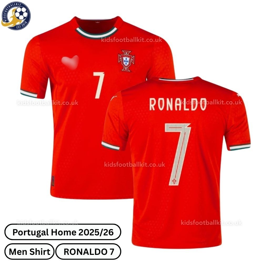 Portugal 2025 RONALDO 7 Home Men Football Shirt - kidsfootballkit.co.uk