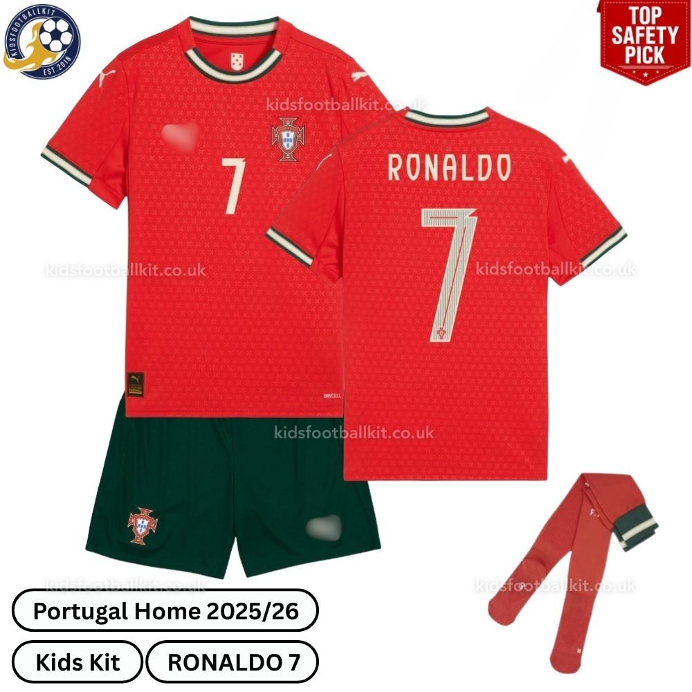 Portugal Ronaldo 7 Home Men and Kids Kit 2025 | Football Gift