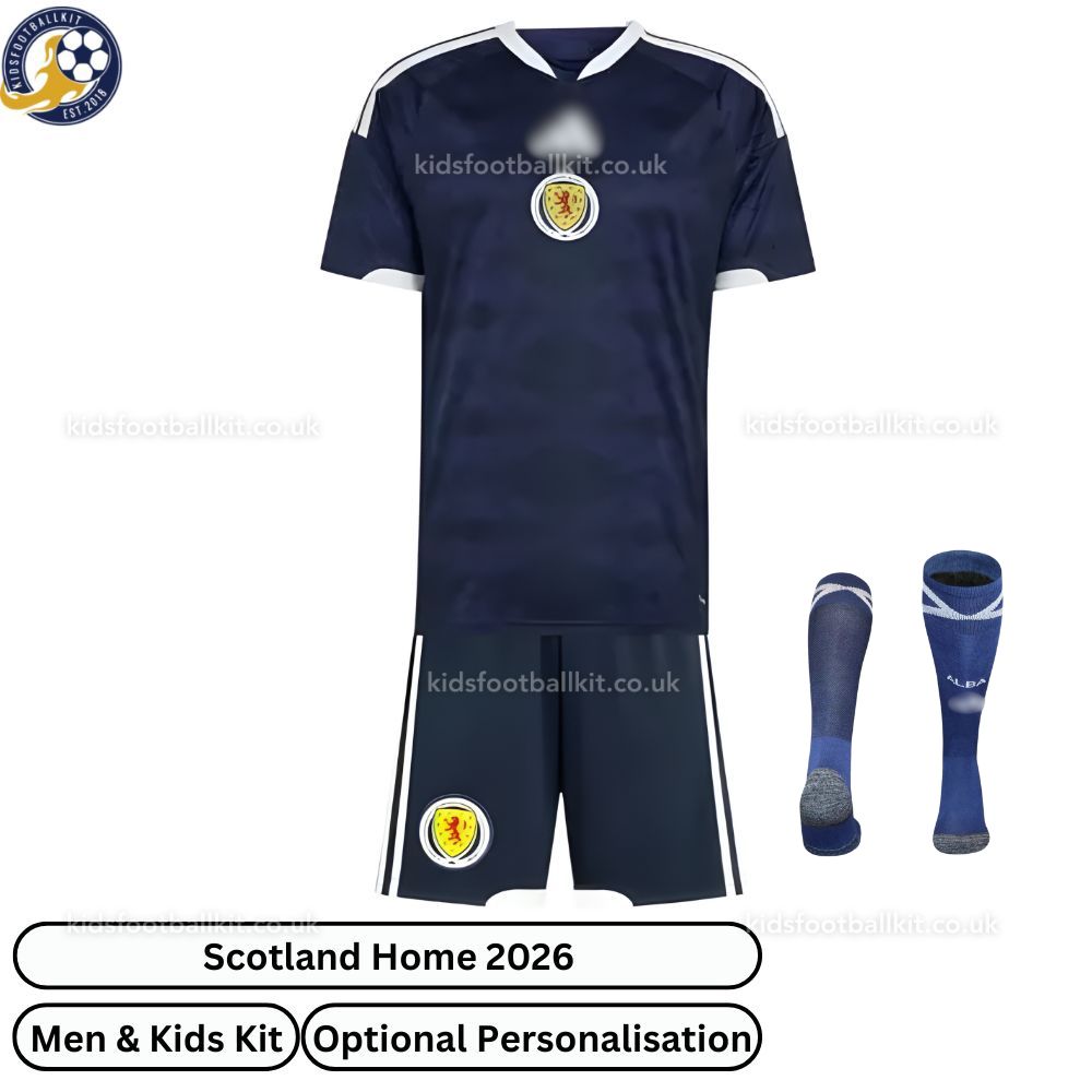 Scotland World Cup Home Men & Kids Football Kit 2026 (With socks ...