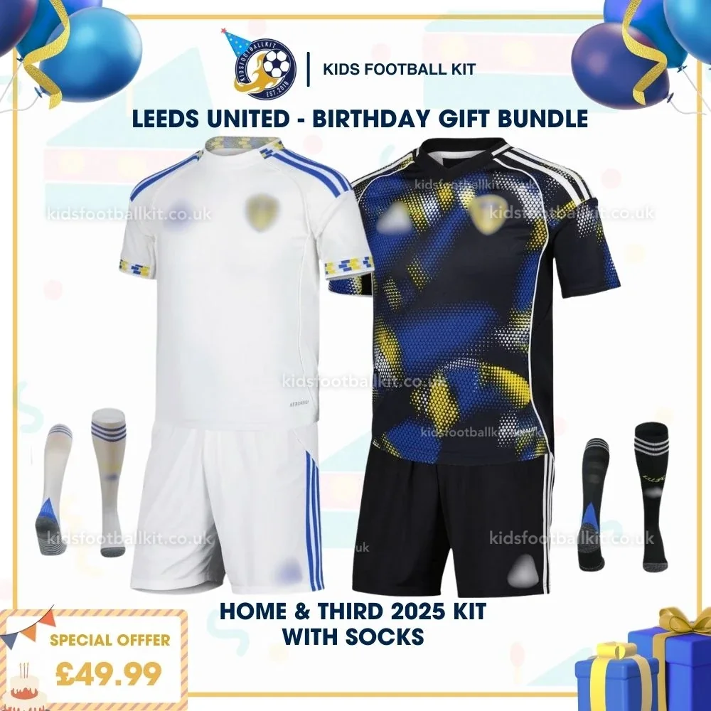 Leeds United Home And Third Kids Kits 25/26 | Birthday Gift