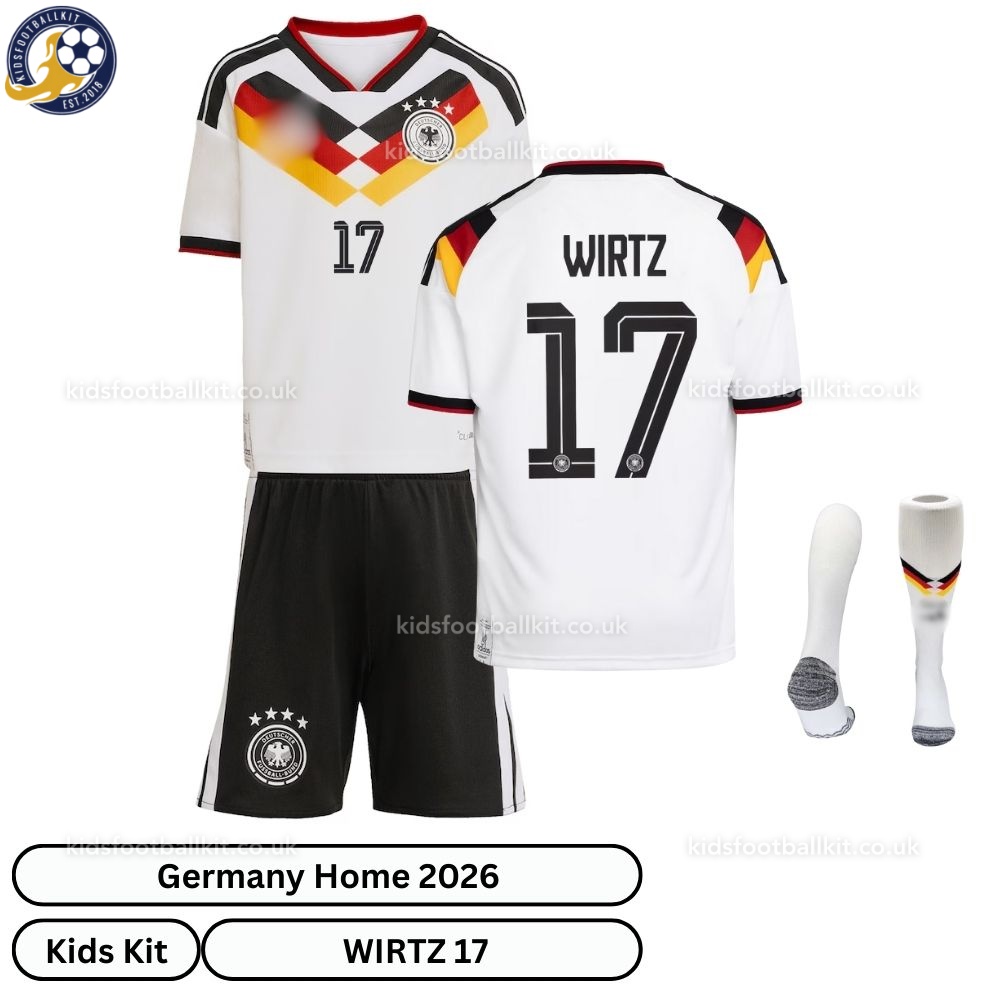 Germany World Cup 2026 Home Kids Football Kit - WIRTZ 17 (With Socks ...