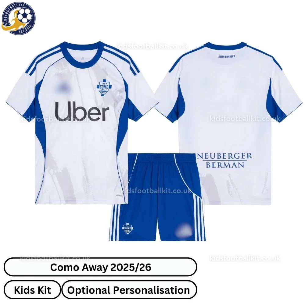 Como 1907 Away Kids Football Kit 2025/26 (No Socks) - kidsfootballkit.co.uk